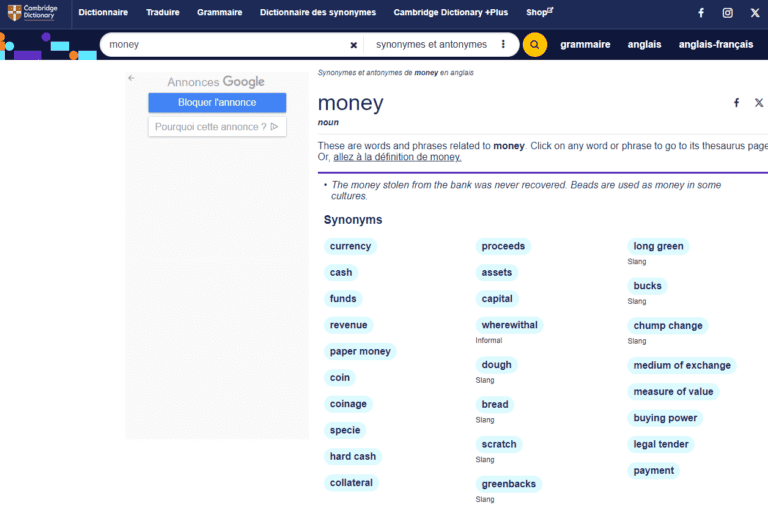 80 Synonymes Courants en Anglais | Liste et Exemples